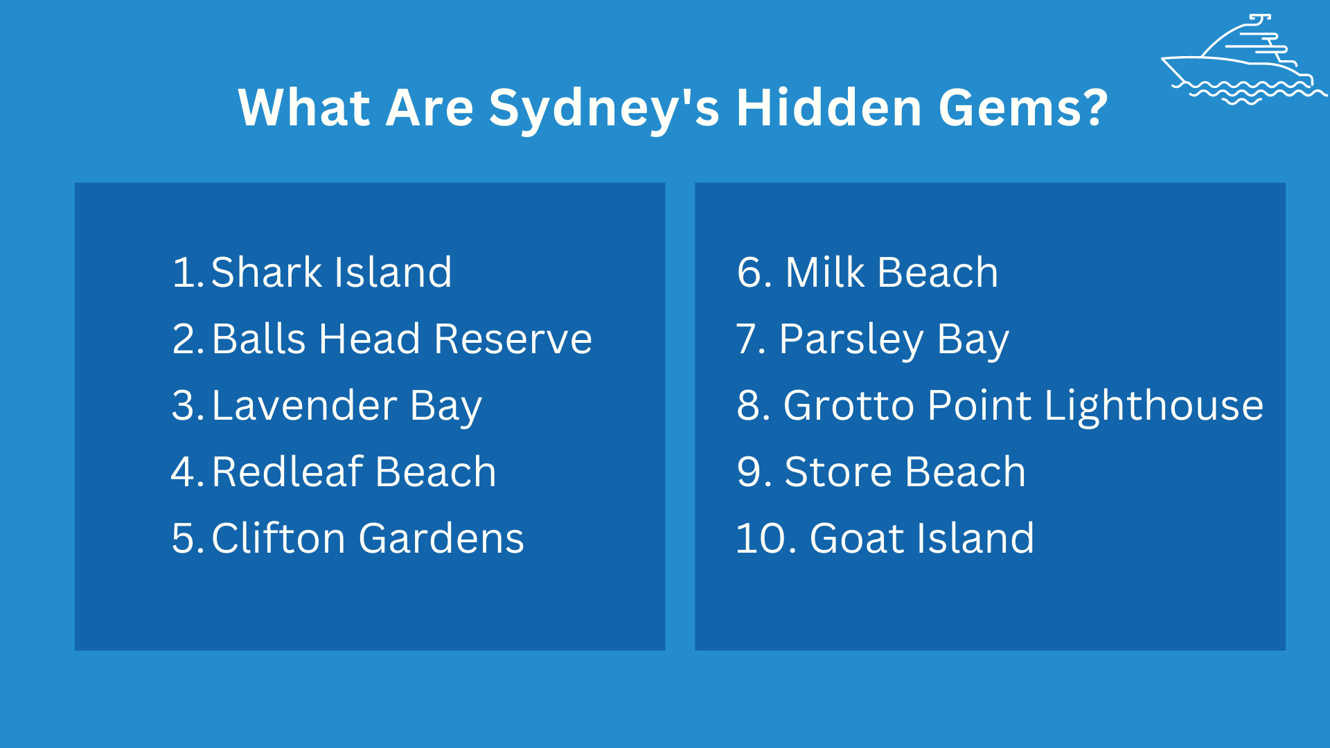 Discovering Hidden Gems in Sydney's Harbour & Surrounding
